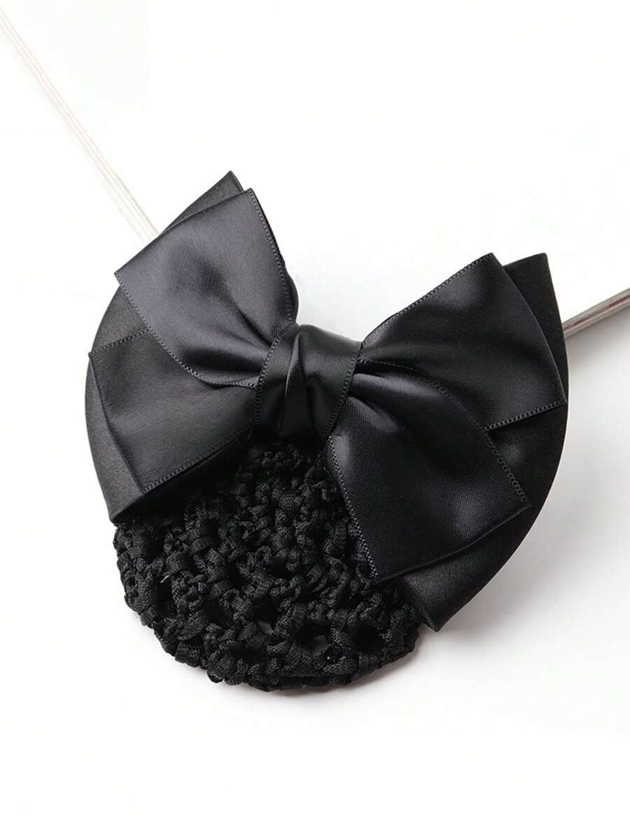 1pc Bun Shaper Hair Clip With Bow Net, Suitable For Flight Attendants ...
