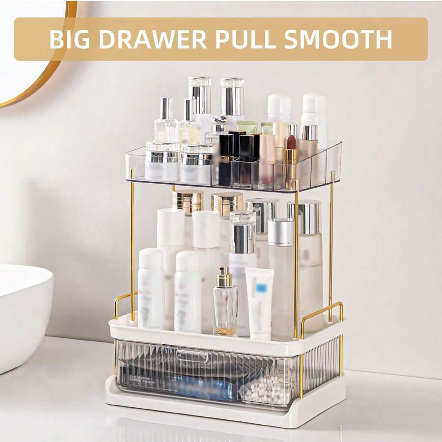 2-Tier Skincare Storage Rack-Transparent, Bathroom Counter Organizer ...