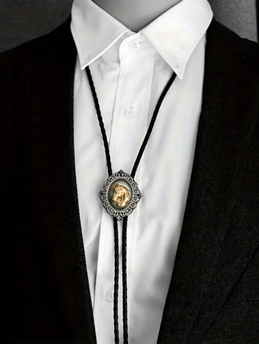 LikeWindy 1pc Men's Bolo Tie Men Women Rope Horse Long Necklace Sweater ...
