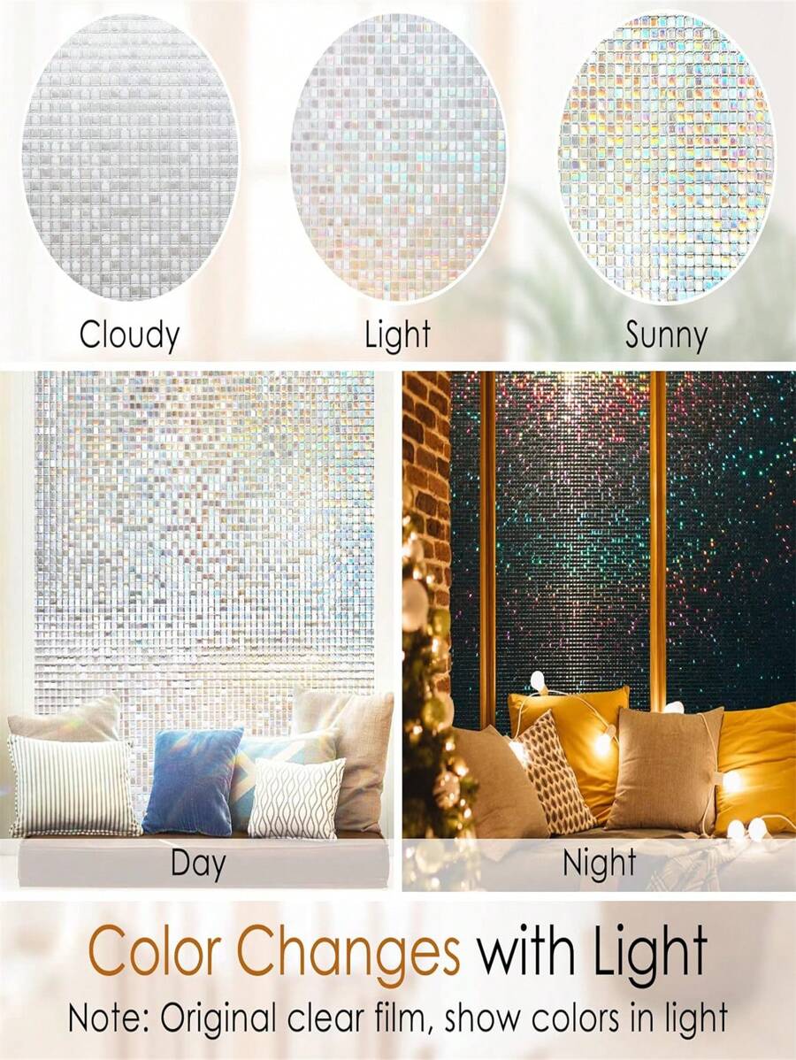 Stained Glass Window Film, Mosaic Static Cling Removable Decorative ...