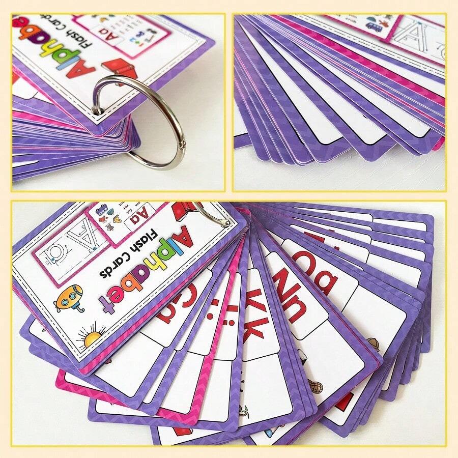 Montessori Alphabet Letter A-Z Learning Cards English Vocabulary Words ...
