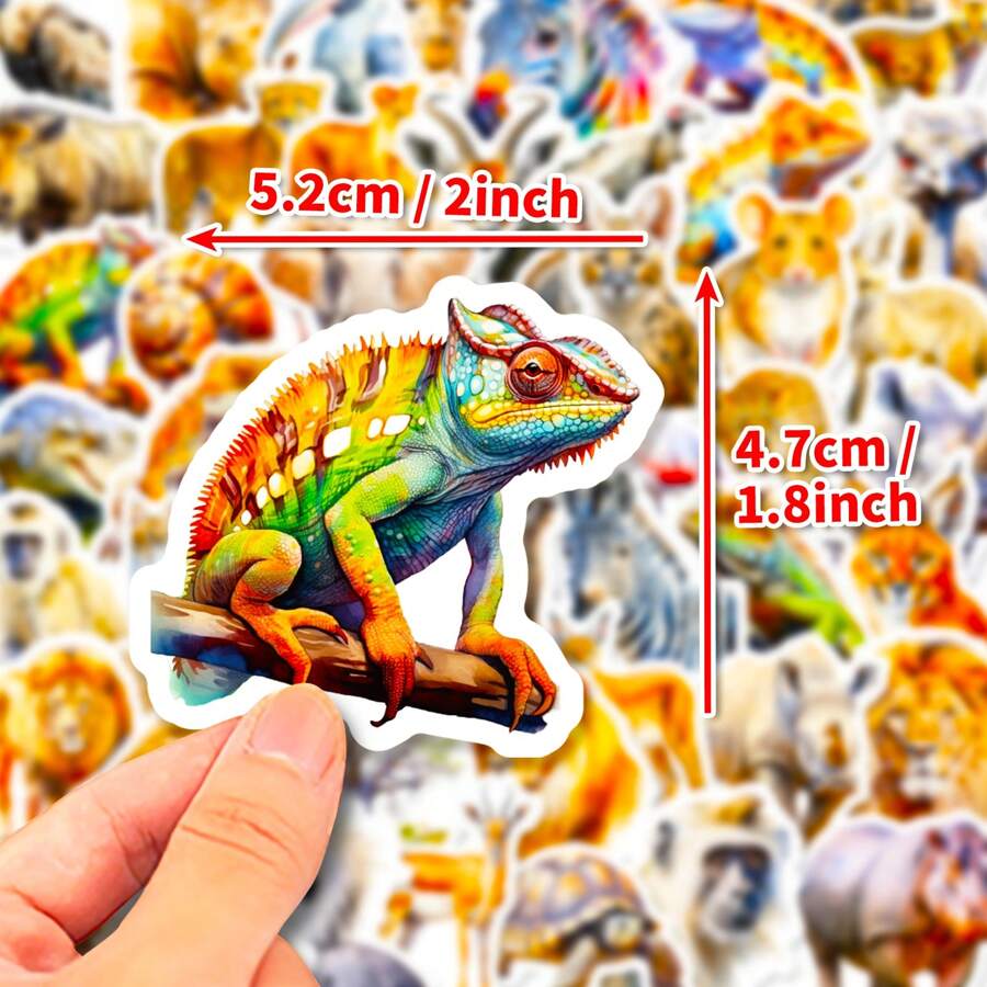 50pcs Animal Stickers For Water Bottles, Realistic African Animals Lion ...