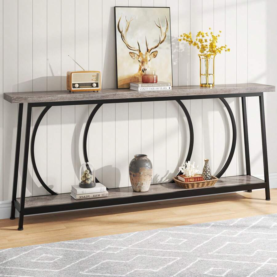 Tribesigns 70.9 Inch Console Table With Storage Extra Long Narrow ...