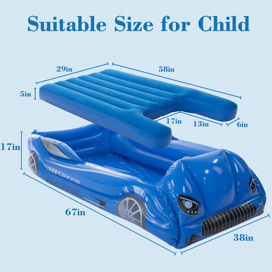 Kids Travel Air Bed Inflatable Toddler Air Mattress With Raised Sides ...