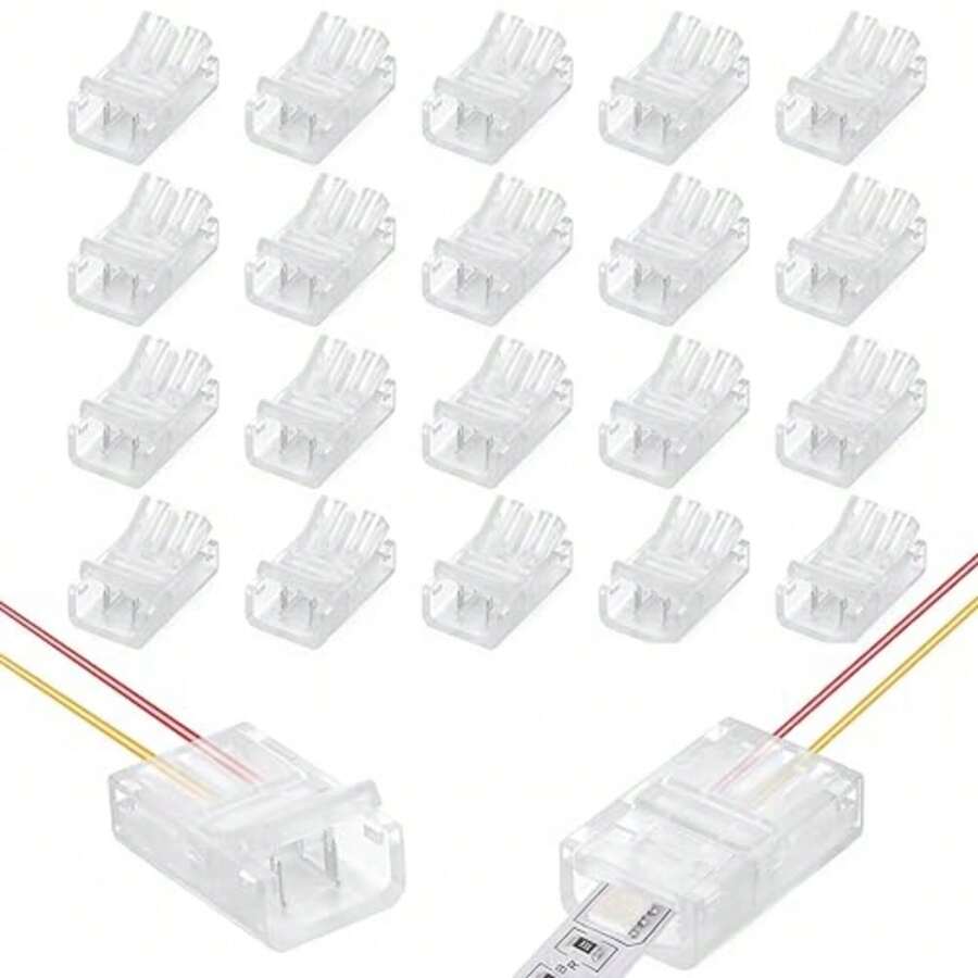 20Pcs RGB LED Light Strip Connectors Strip To Wire Quick Connector LED ...