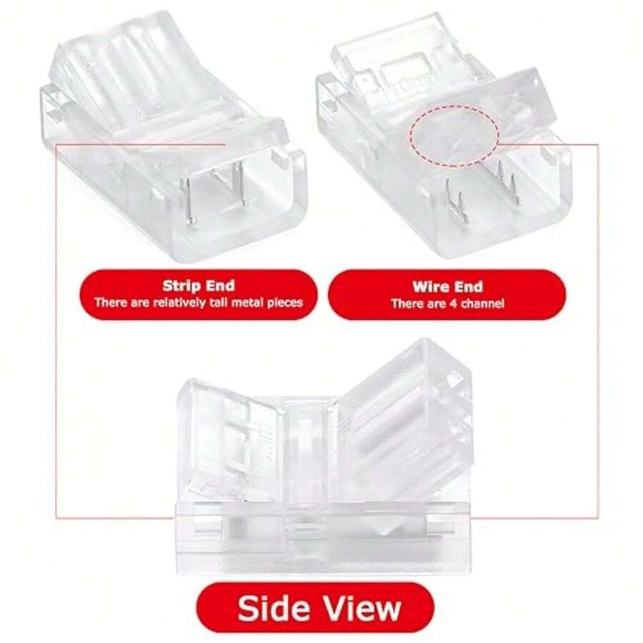 20Pcs RGB LED Light Strip Connectors Strip To Wire Quick Connector LED ...