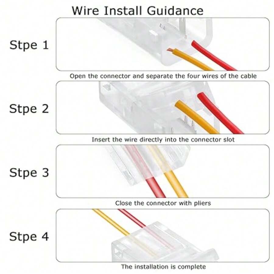 20Pcs RGB LED Light Strip Connectors Strip To Wire Quick Connector LED ...