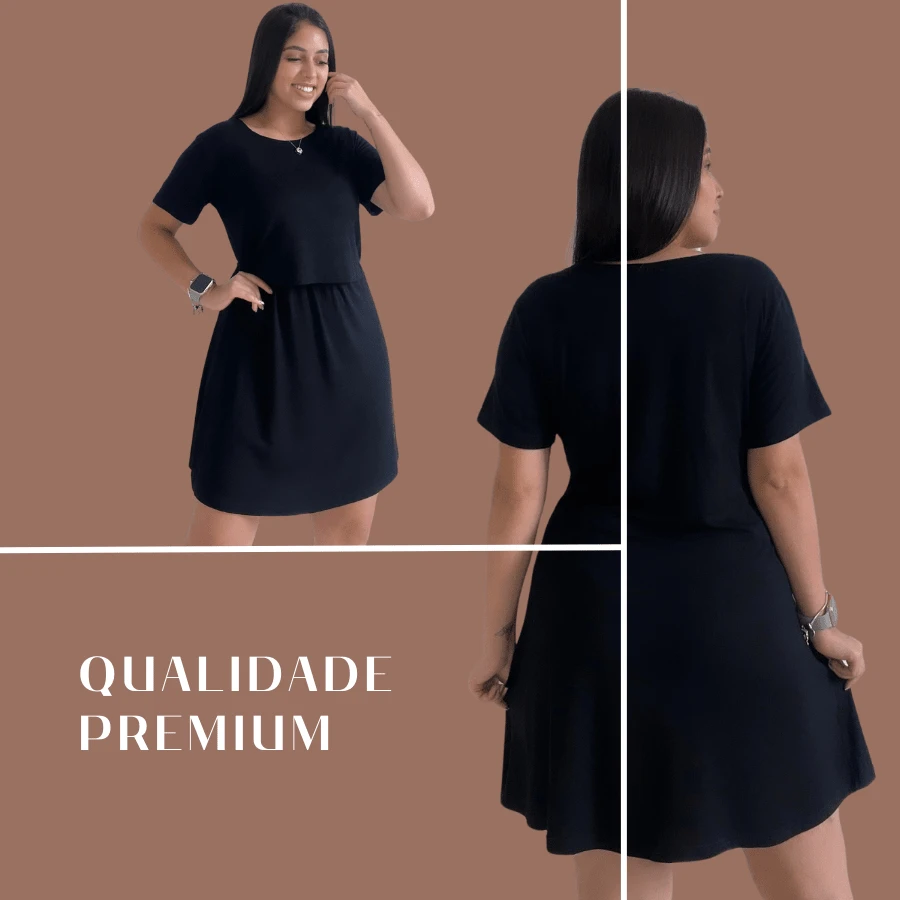 Vestido Amamentação Gestante Cores Premium Grávida Amamentar ...