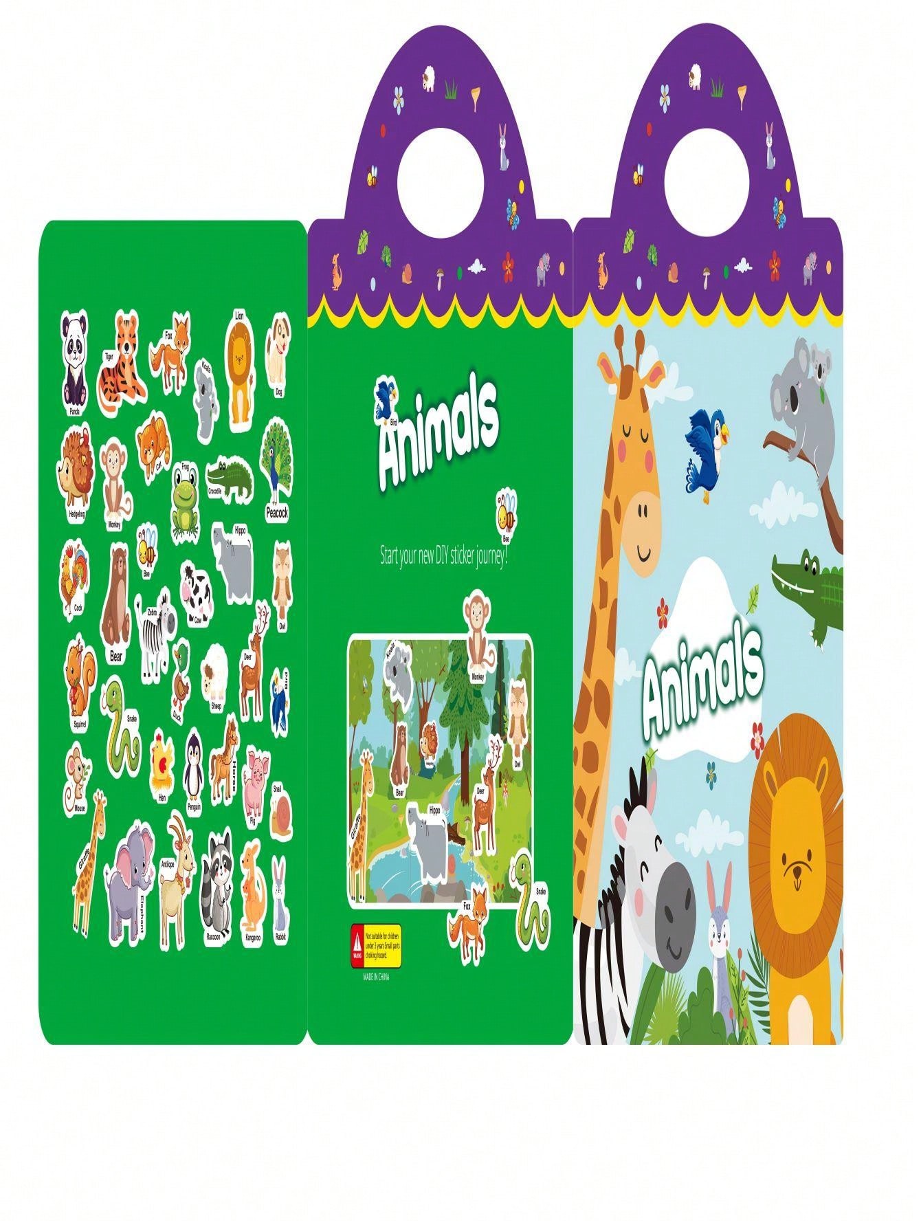 Animal Ocean Space Fairy Tale Set Reusable Sticker Book - Detachable ...