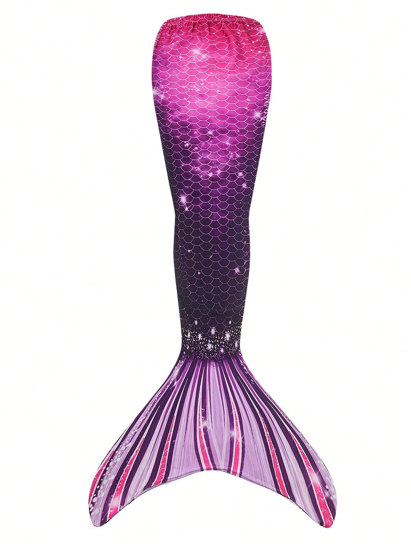 Toddler Girls' Mermaid Tail One-Piece Swimsuit With Fish Scale Skirt ...