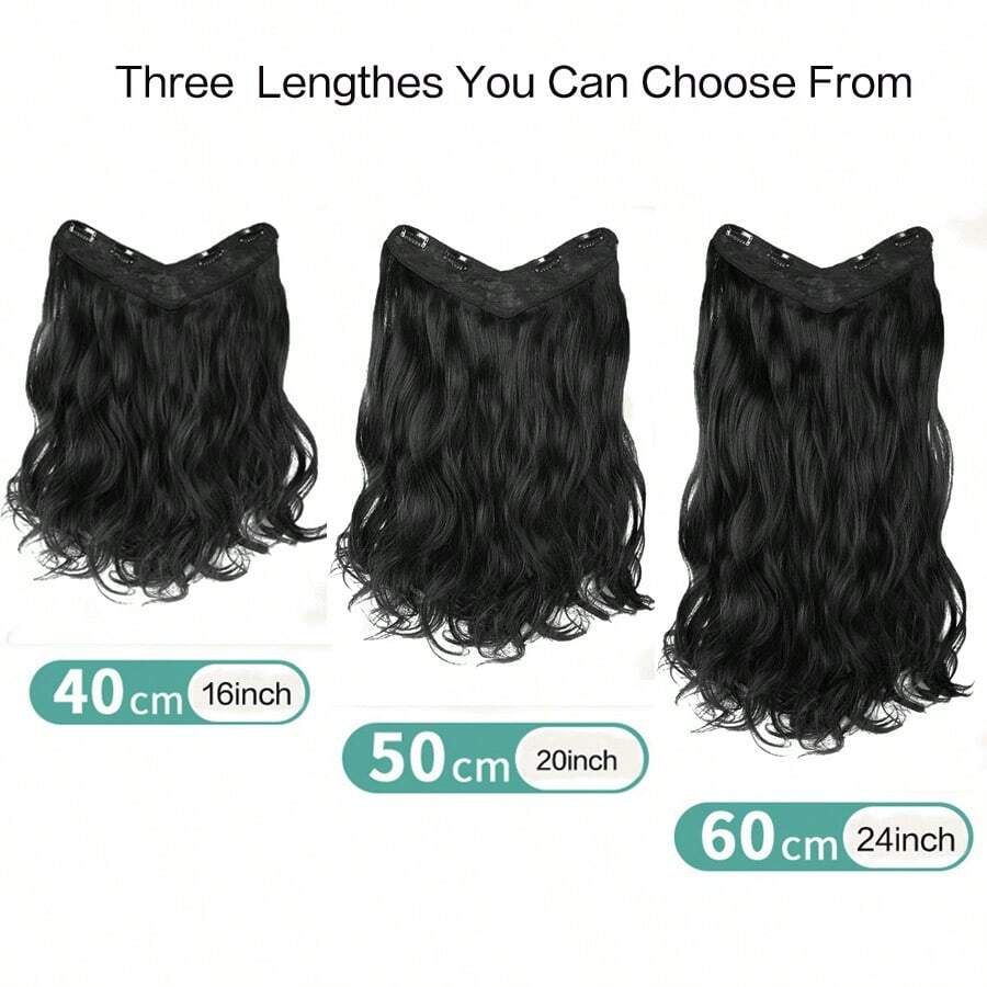 Synthetic Fiber Big Wavy V-Shaped Hair Extension Clip For Caucasian ...