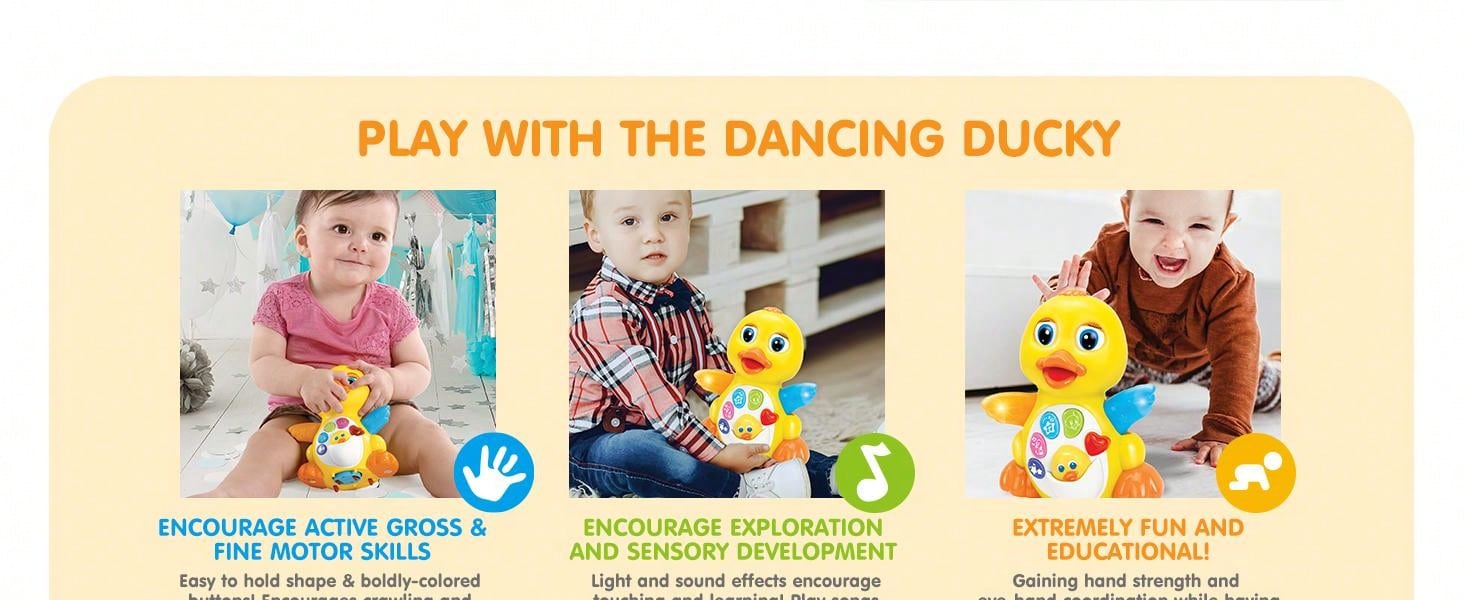 Syncfun Baby Musical Duck Toy, Dancing Walking Yellow Duck, Baby Toy ...