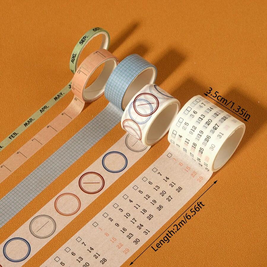 5 Rolls Multi-Purpose Time Efficiency Planning Grid Adhesive Tape For ...