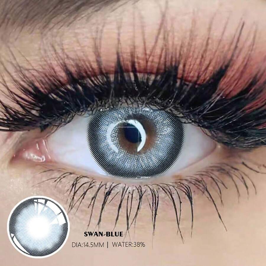 1 Pair Big Eye Swan Colored Soft Contact Lens For Eyes Natural Beauty ...