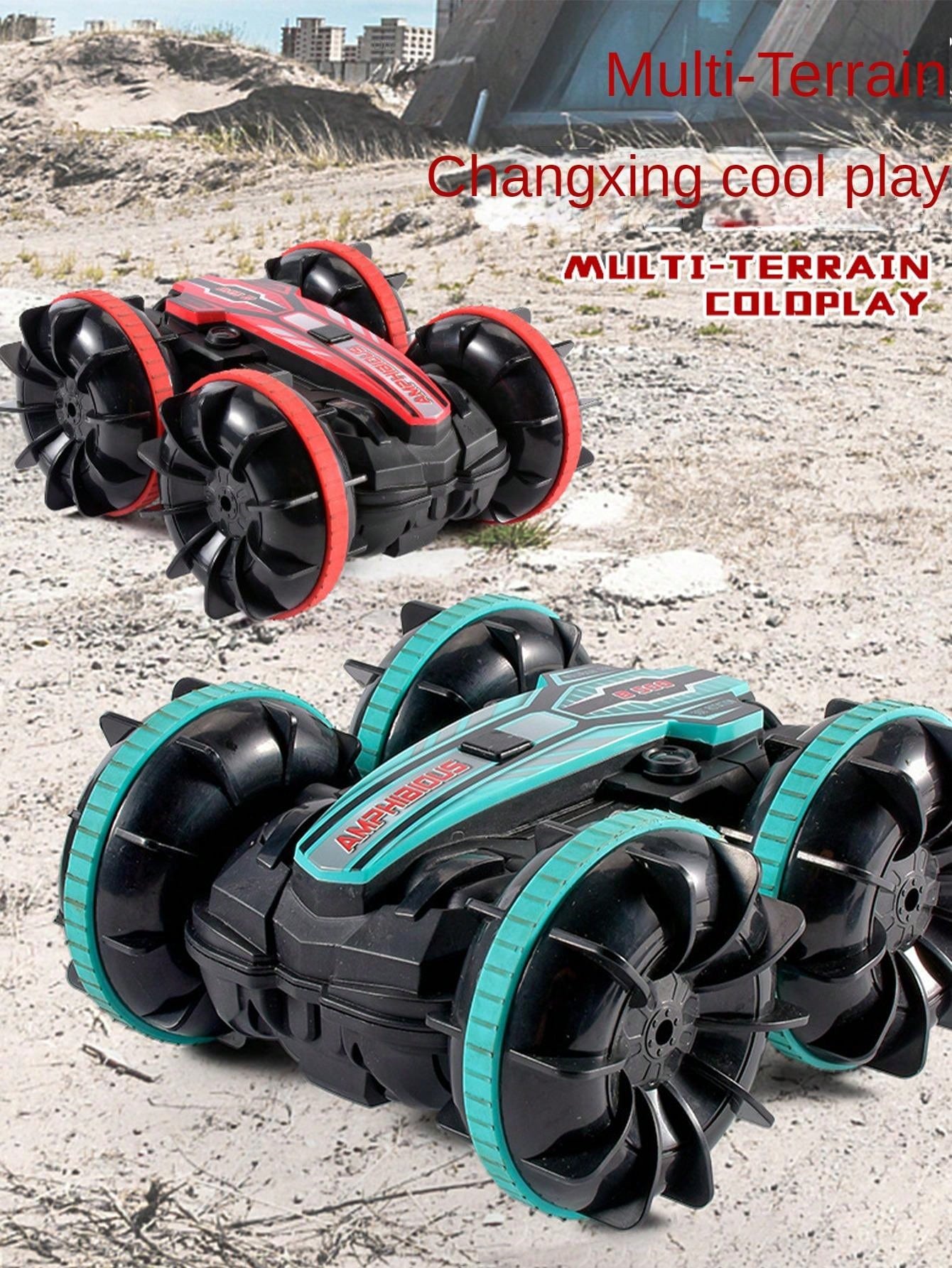 Rc Amphibious Stunt Car, Double-Sided Flip And Drive Land & Water Toy ...