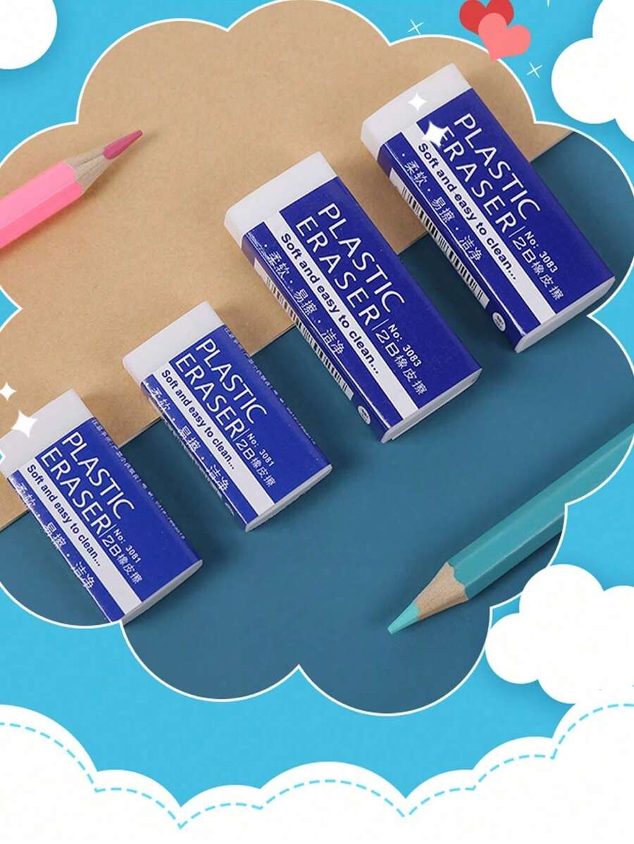 10Pcs Eraser Primary School Student Pencil Exam Eraser Art Eraser 2B ...