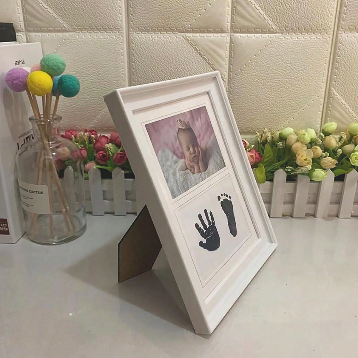 1pc 16x21cm White Newborn Handprint & Footprint Ink Pad, Diy Infant ...