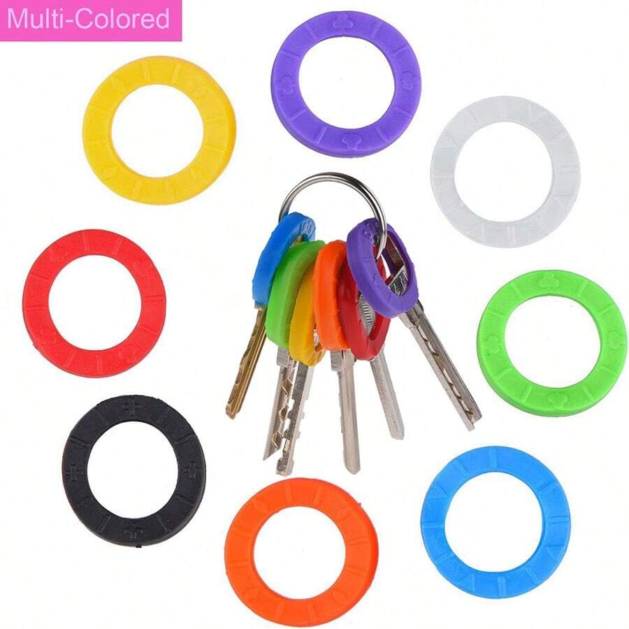 10pcs Mixed-Color Silicone Key Cap Tags For Standard House Keys, Key ...