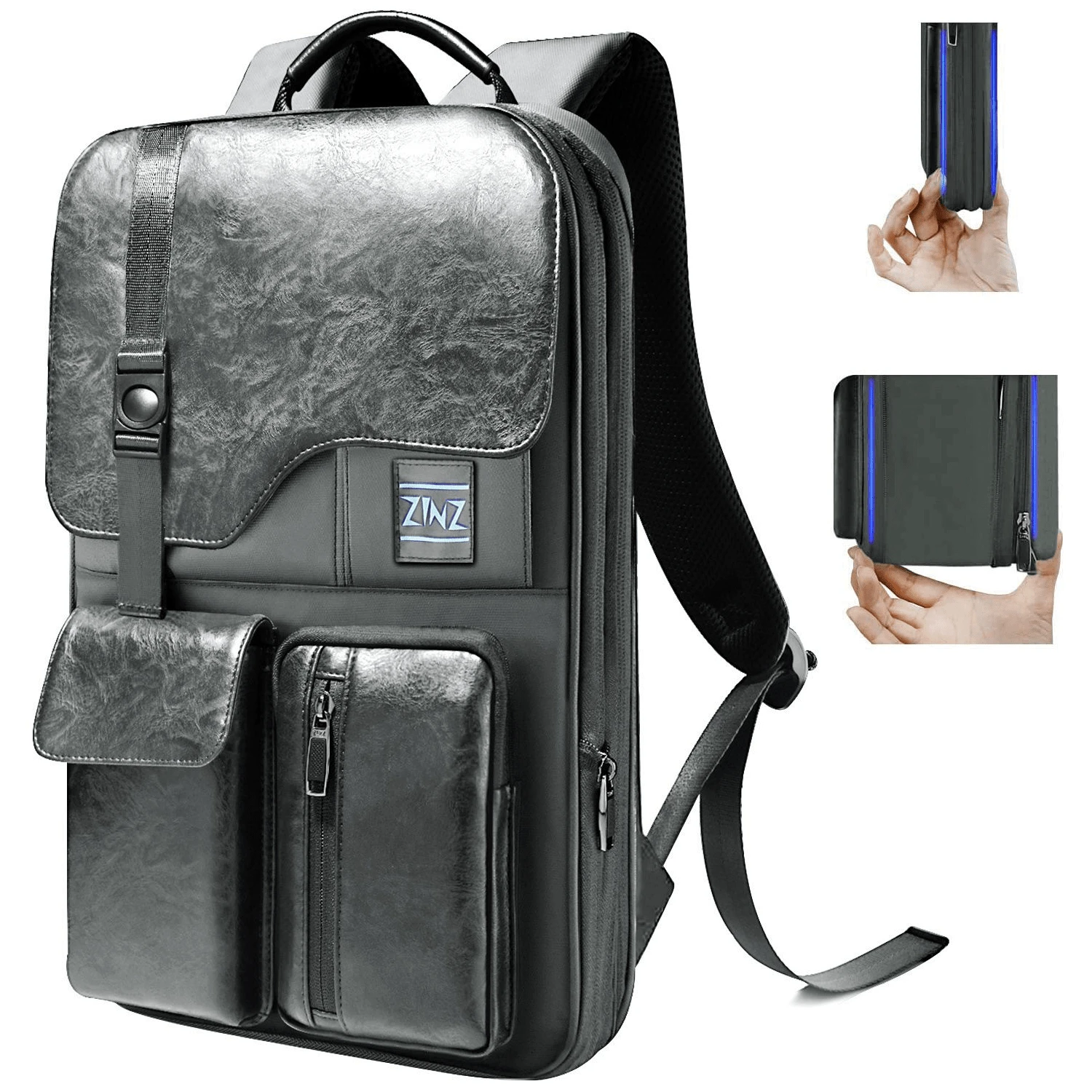 Slim & Expandable Laptop Backpack 15.6 Inch Business Backpack With USB ...