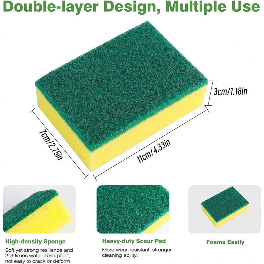 Heavy Duty Scrub Sponges Kitchen 24 Count, Sponges For Cleaning Kitchen ...