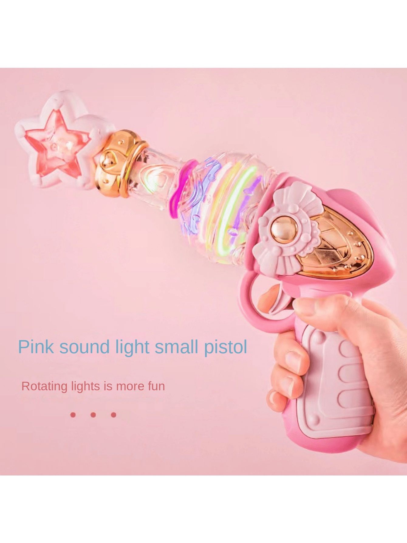 1 Piece Fully Automatic Toy Music Gun Transparent Gear Gun Toy Colorful ...