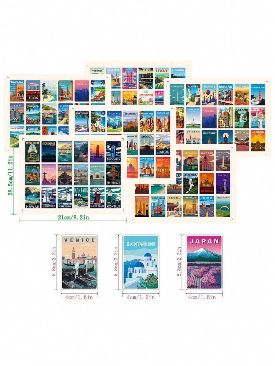 108pcs Scenery Posters Magazine Style Vintage Journal Material Collage ...