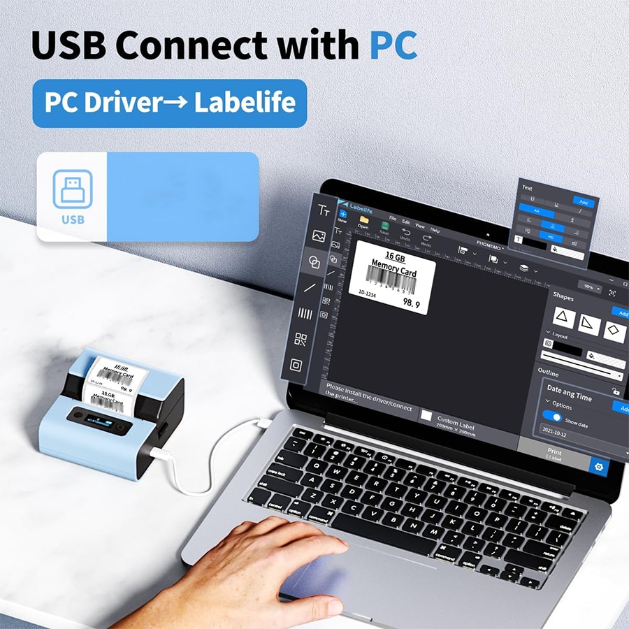 Phomemo 1 Set M221 Label Maker With 3 Rolls Thermal Sticker Labels, 1 ...