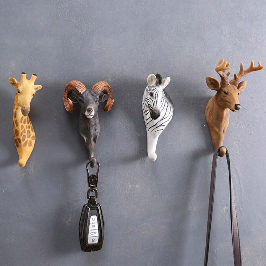 1pc 3d Giraffe Shaped Wall Hook, Living Room Bedroom Door Rear Storage Wall Decoration Hook ...