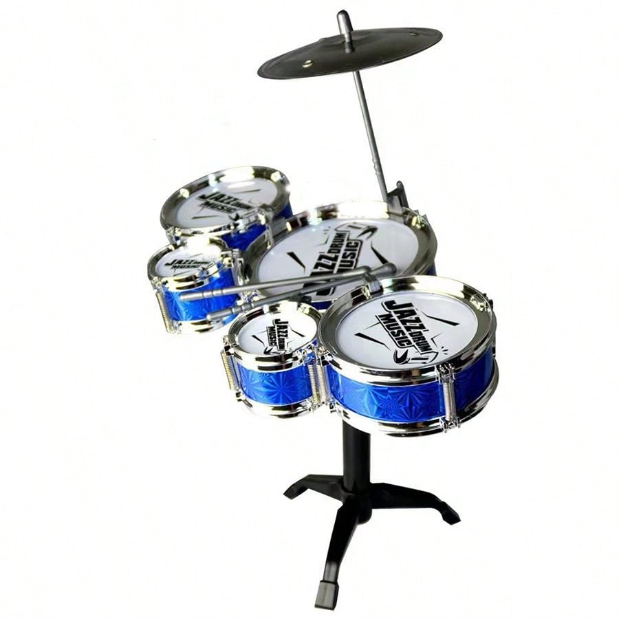 1pc Jazz Drum Toy Set, 5 Drums, With Realistic Plating Finish, Pretend ...