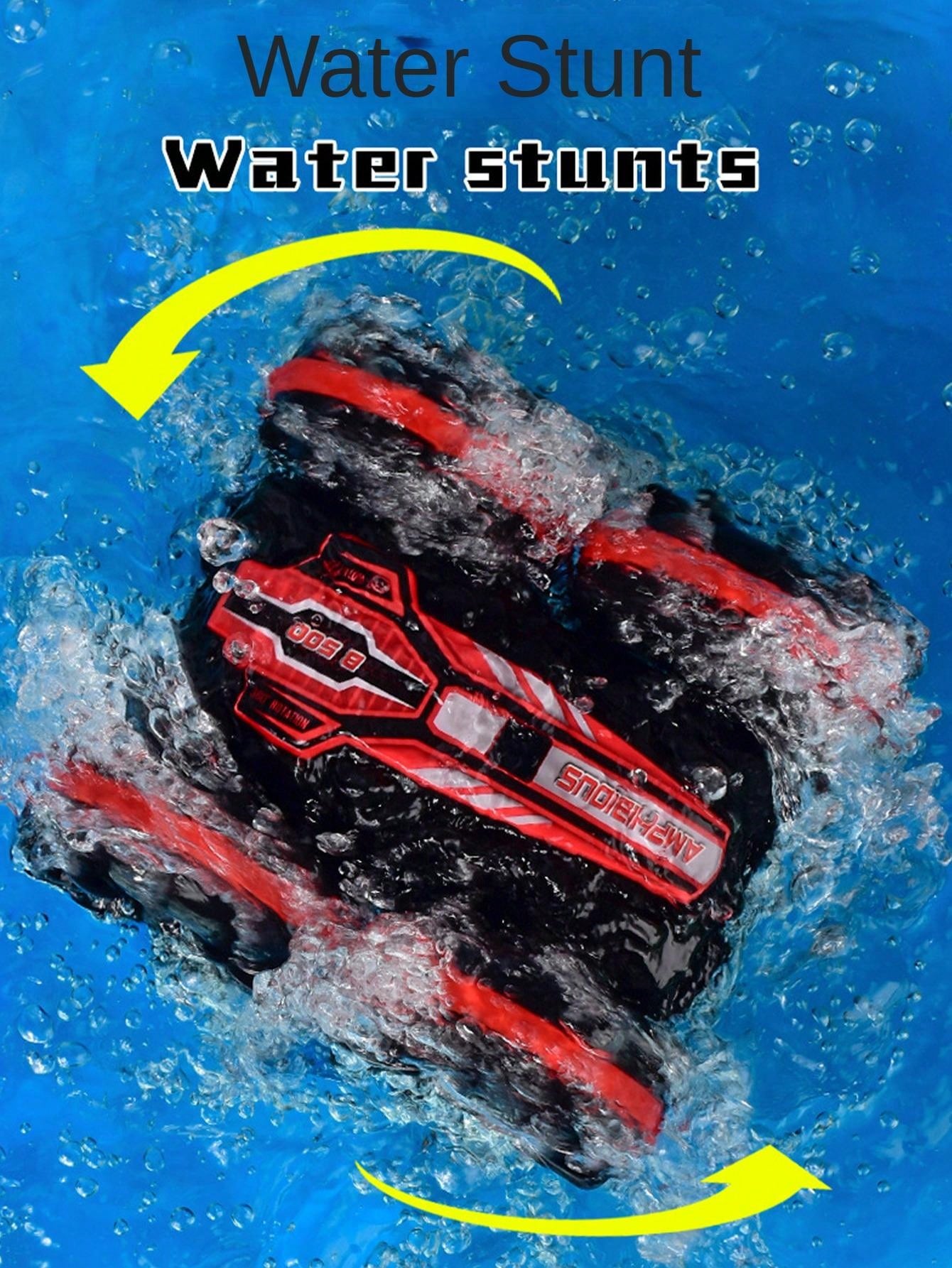 Rc Amphibious Stunt Car, Double-Sided Flip And Drive Land & Water Toy ...
