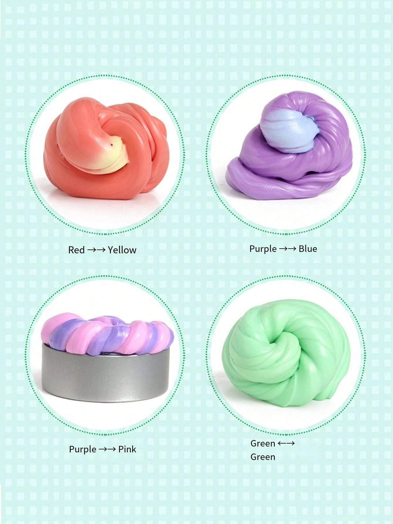 Color-Changing Liquid Glass Slime: Purple To Blue Transparent Bouncing Slime, Crystal Rubber Mud ...