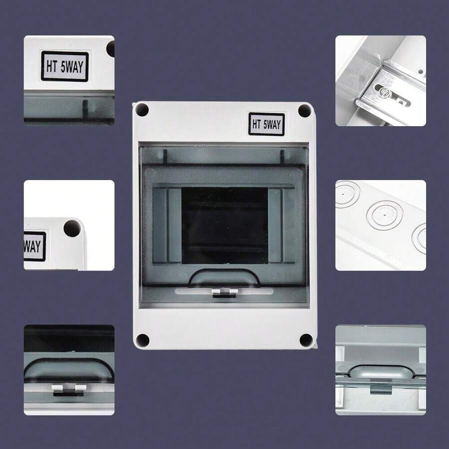 5 Way Weatherproof Fuse Box Unit Garage Consumer Enclosure 2 MCB 16 40A ...