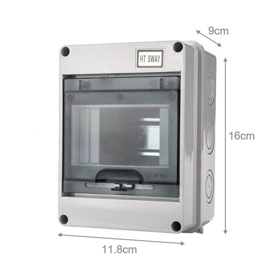 5 Way Weatherproof Fuse Box Unit Garage Consumer Enclosure 2 MCB 16 40A ...