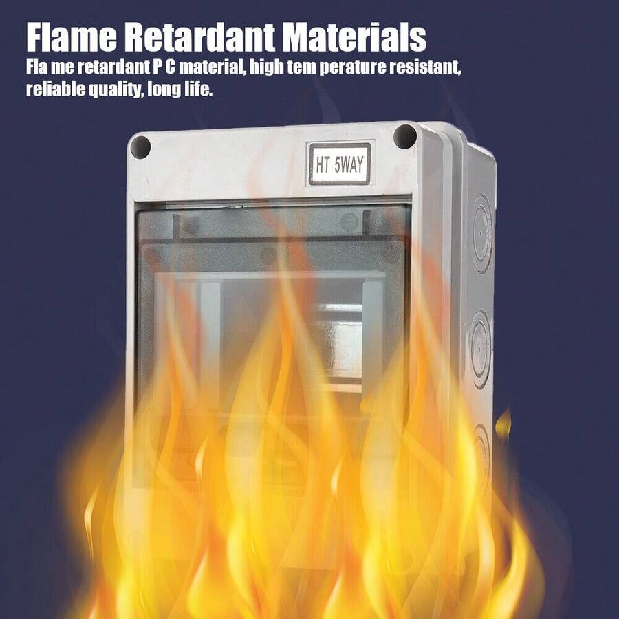 5 Way Weatherproof Fuse Box Unit Garage Consumer Enclosure 2 MCB 16 40A ...