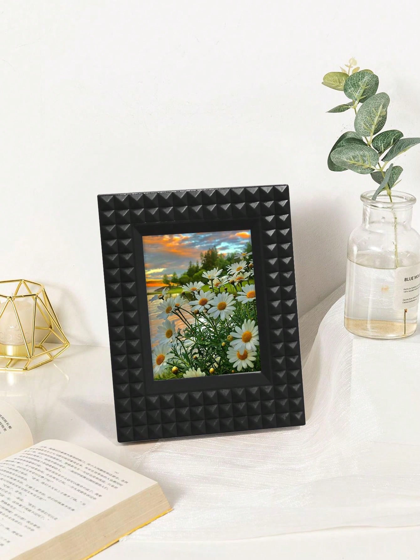 New Creative Ins Style Black Mini Vertical 3 Inch Photo Frame With Star ...