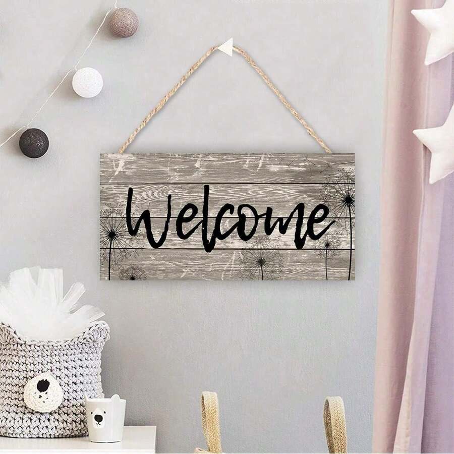 Welcome Signs For Front Door Decoration - Rustic Wood Hanging Signs ...