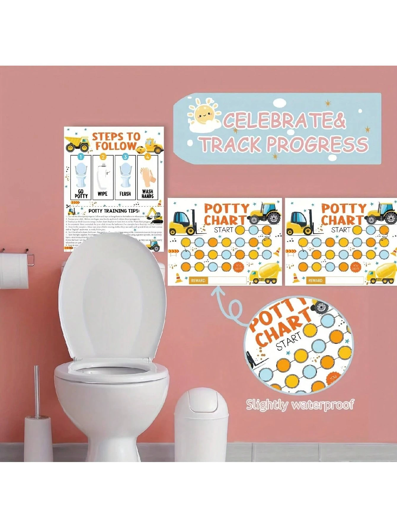 Cute Engineering Vehicle Bedpan Training Map, Equipped With Cute ...