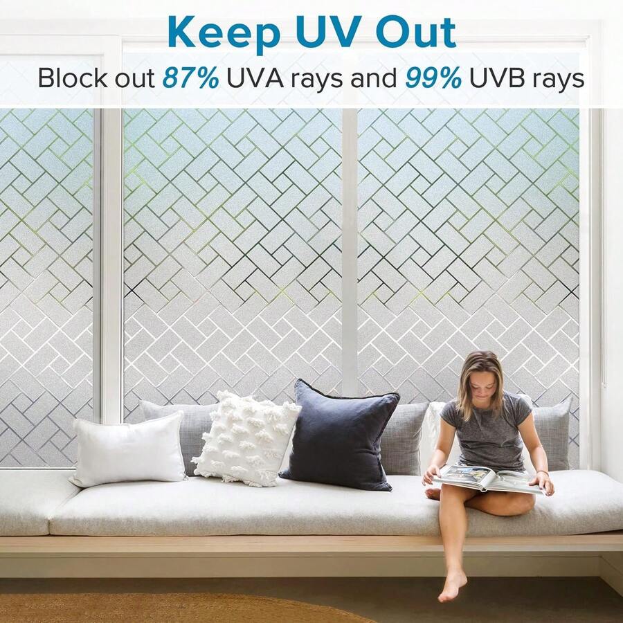 Window Privacy Film: Non-Adhesive Privacy Window Film Frosted Glass ...