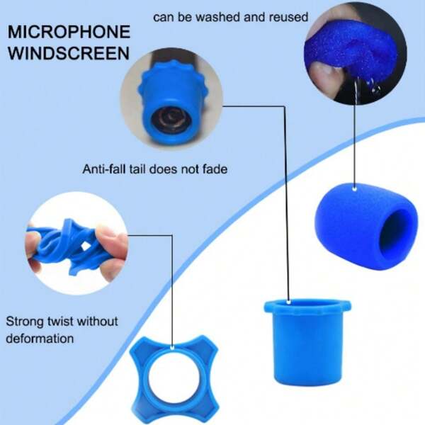 Microphone Anti-Slip Protective Ring, Karaoke Soft Silicone Shockproof ...
