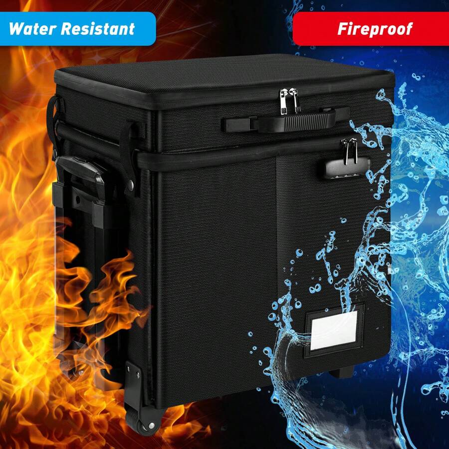 Rolling Cart With Wheels, Fireproof File Organizer Foldable Shopping ...