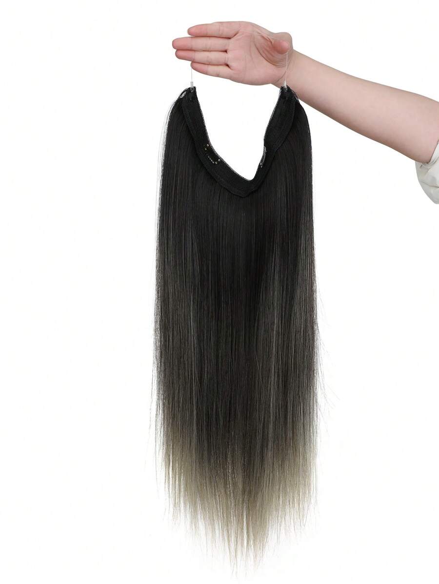 24in Synthetic Fiber Gradient Color Straight Fish Line Hair Extensions ...