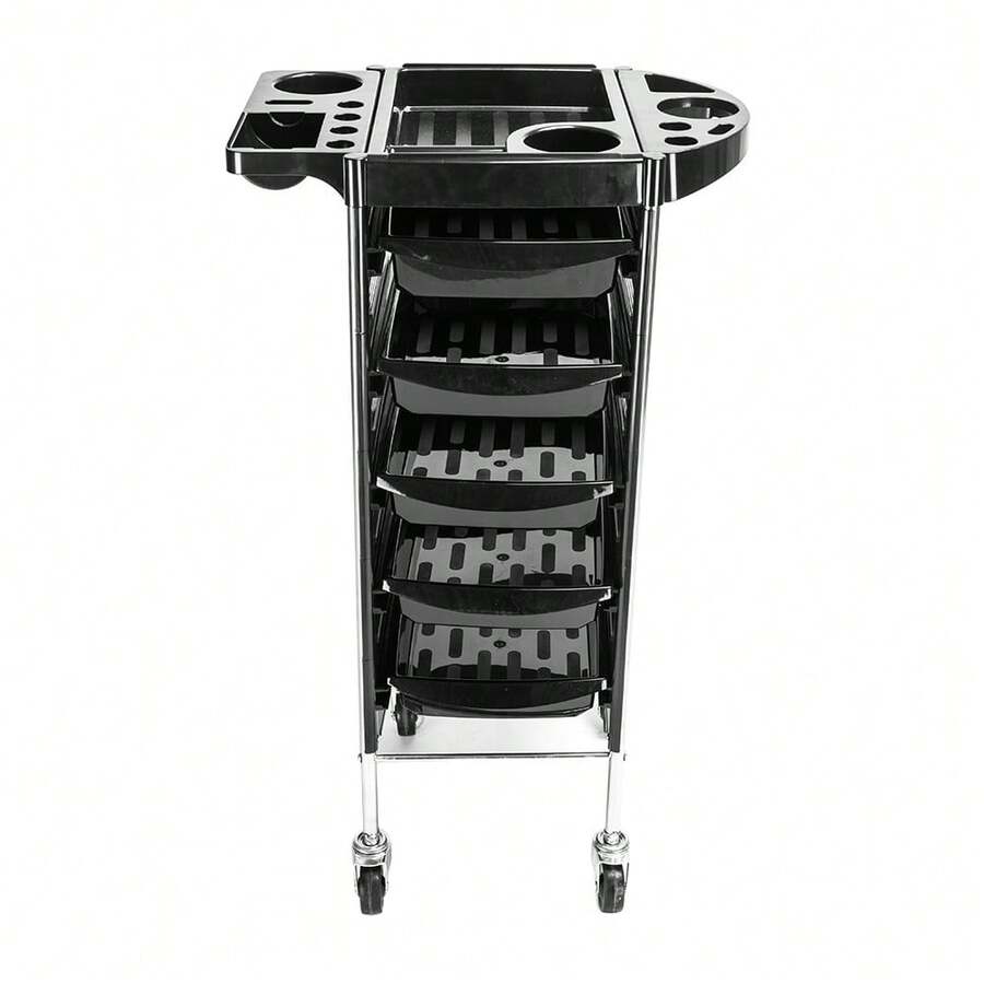 5 Tiers Hairdresser Beauty Storage Trolley, Beauty Salon Tray Rolling ...