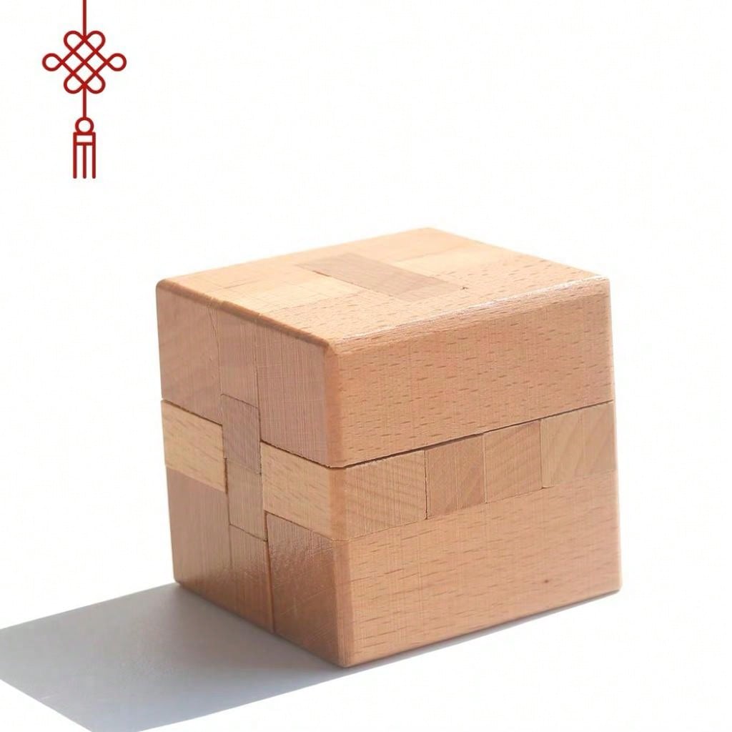 Wooden Kongming Lock, Cube Puzzle, Disassembly Toy, Stress Relief Toy ...
