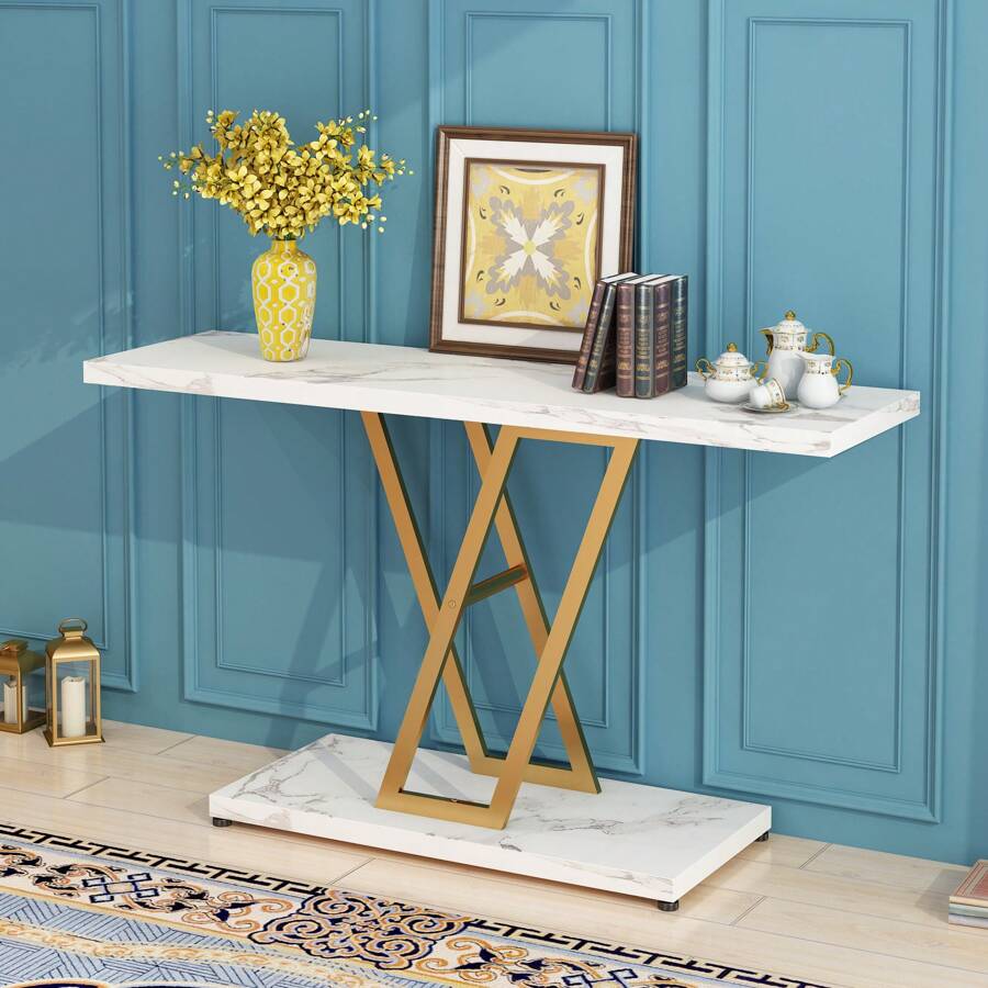 Console Table, Industrial Hallway Table For Entryway, 42 Inch Entryway ...
