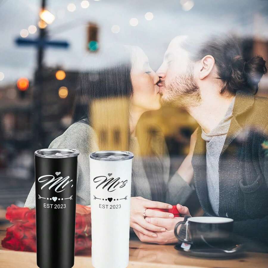 LSTUSA Mr And Mrs 2023 Tumbler Set Engagement Wedding Gifts For Couples Newlyweds Wife Husband ...