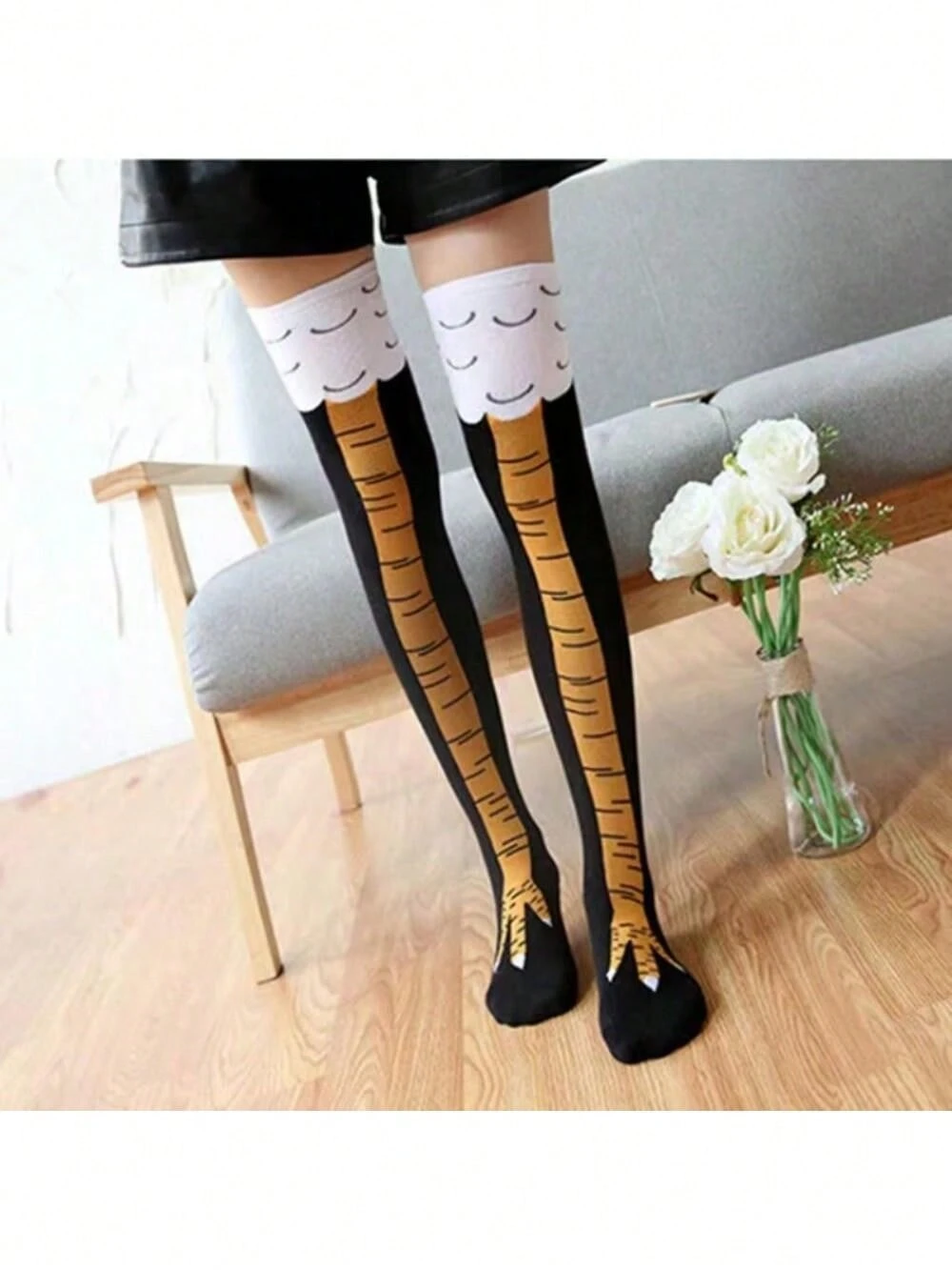 Sports Outdoor 1Pair Chicken Paws Feet Socks Women Over The Knee Long ...