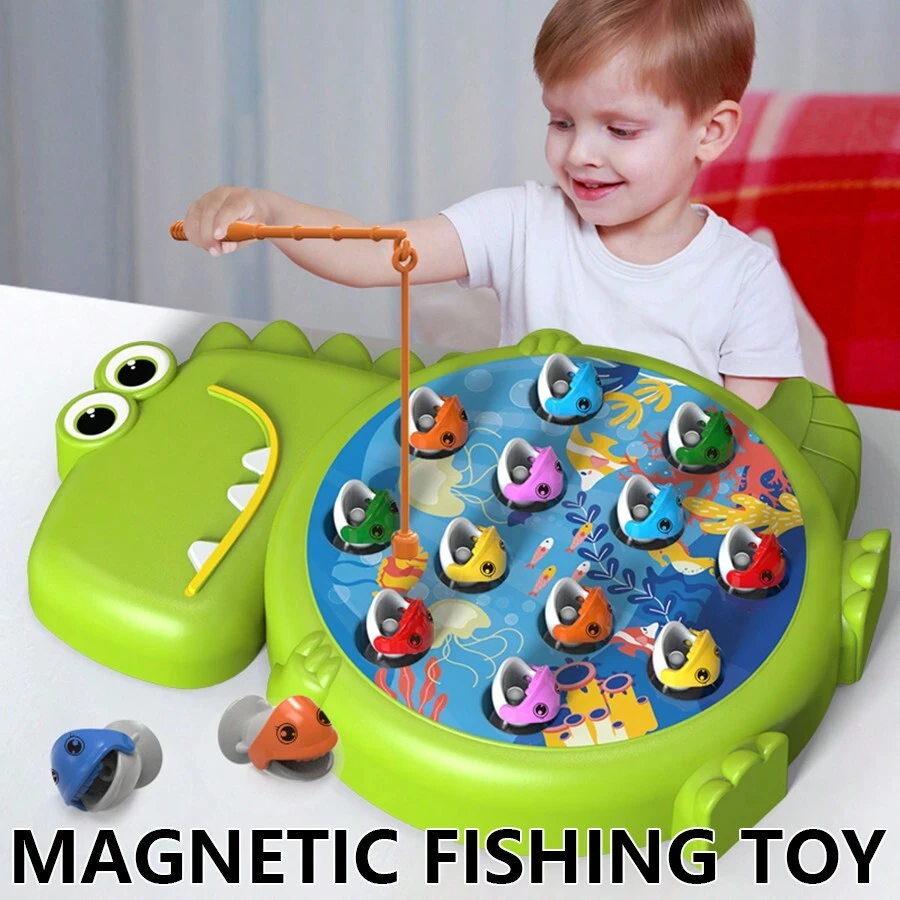 1pc Magnetic Fishing Game Board + 12 Fish + 2 Fishing Rods, Kids ...