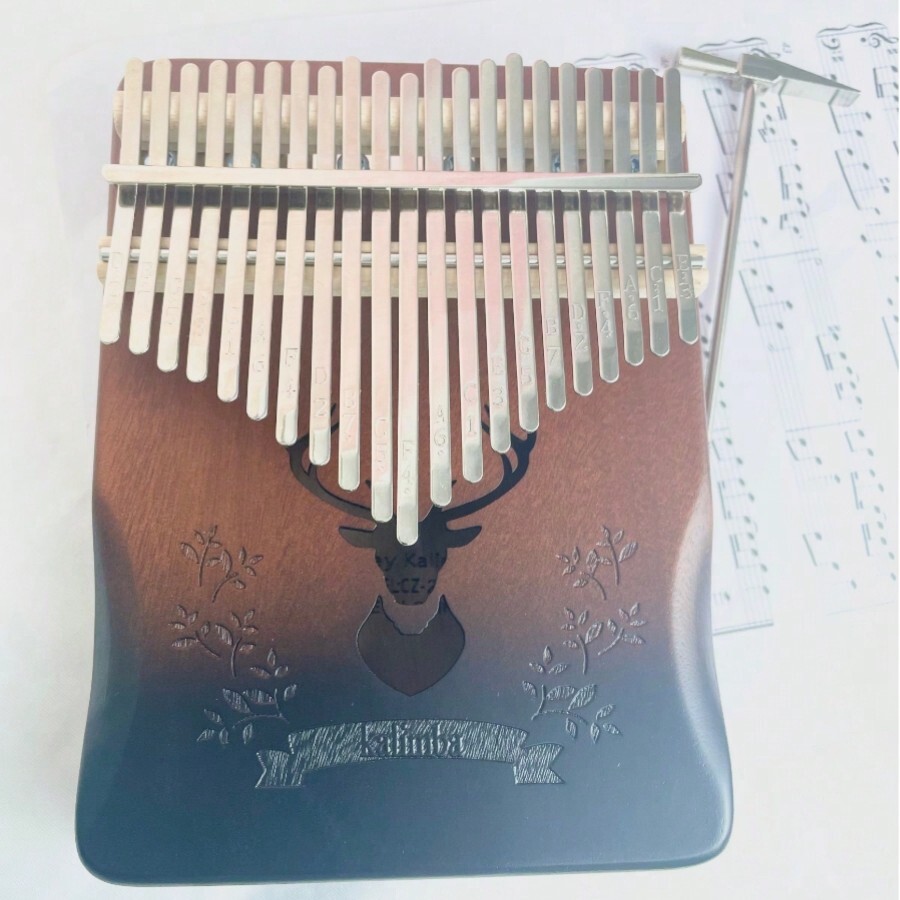 21 Keys Kalimba Thumb Piano With Instructional Book, Tuning Hammer ...