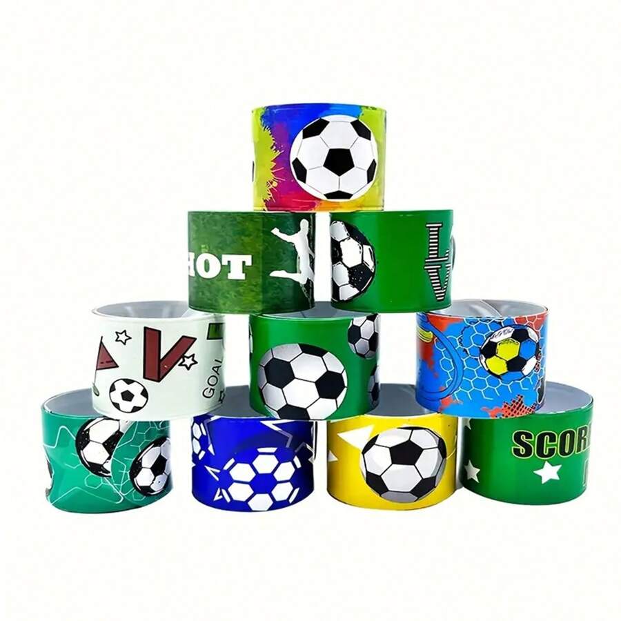 Random 12pcs Sports Football Slap Bracelets Wristbands, Sports Party ...