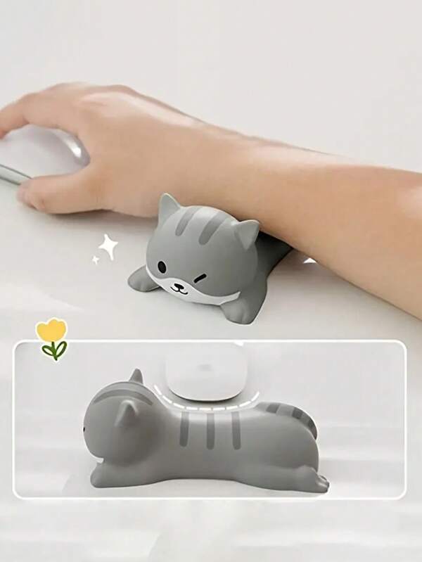 1pc Cute Cat Design Mouse Pad With Wrist Support, Stress Relief Toy For ...